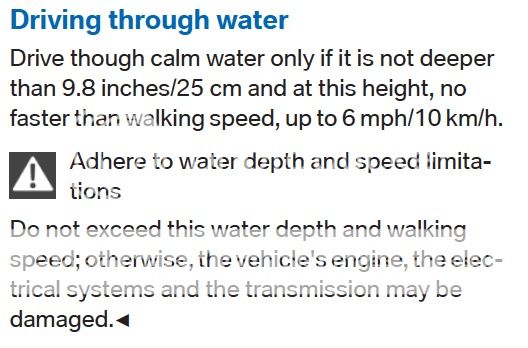 Fording / Wading depth | BMW Forum - BimmerFest BMW Forums